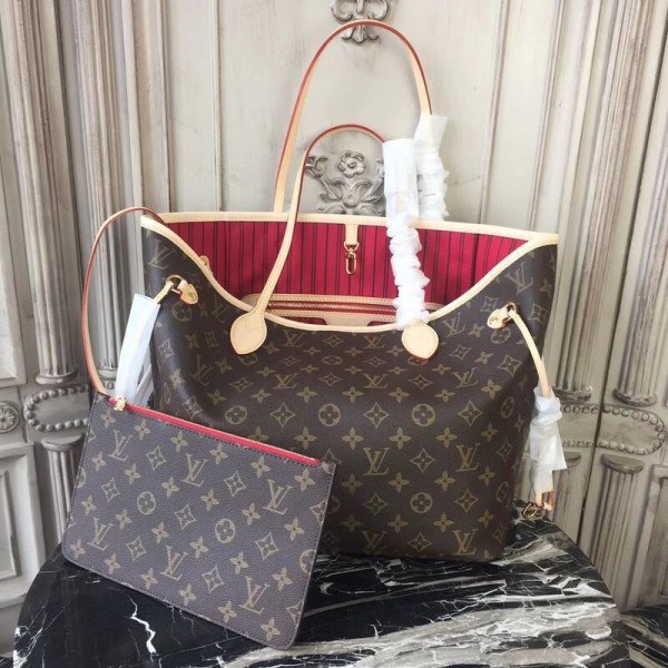 Louis Vuitton M41177 Neverfull MM Monogram Canvas Cherry
