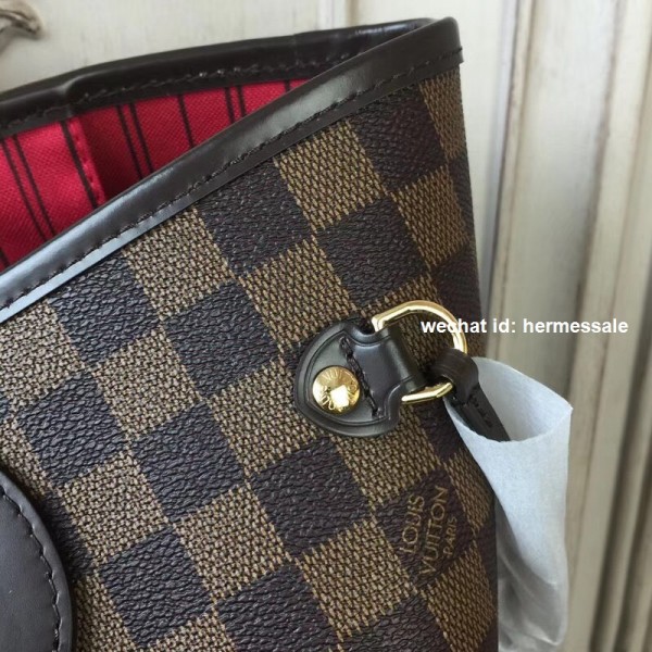 Louis Vuitton N41358 Neverfull MM Damier Ebene Canvas Red